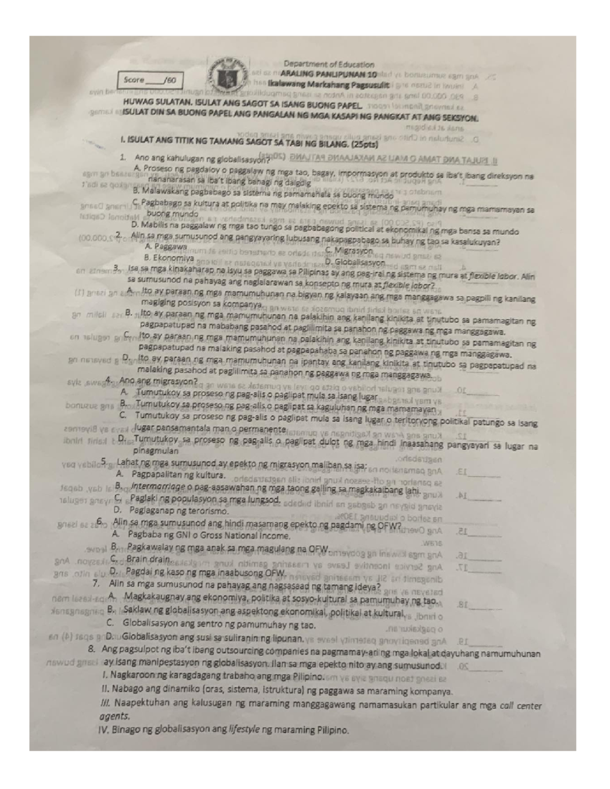 Ap - ap grade 10 - Department of Education ARALING PANUPUNAN 10 VO ...