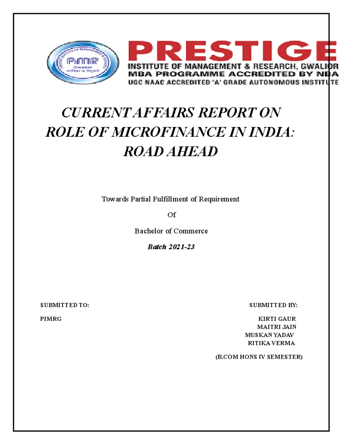 Current Affairs Report Group-12 - CURRENT AFFAIRS REPORT ON ROLE OF ...