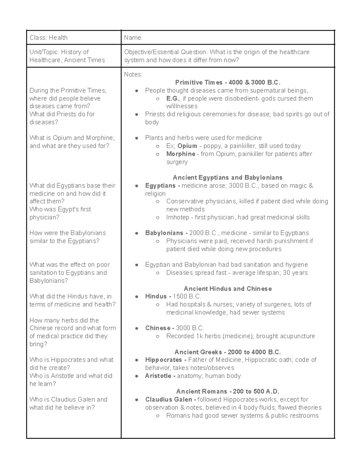 Health Cornell Notes - Studocu