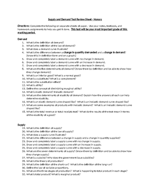 Chapter 4 guided reading - Chapter 4: Demand Section 1: Understanding ...