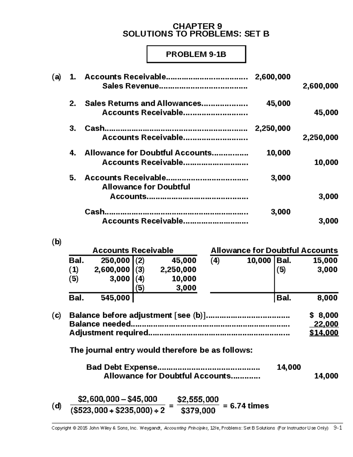 Wey AP 12e PB Sol Ch09 - Solution - SOLUTIONS TO PROBLEMS: SET B ...