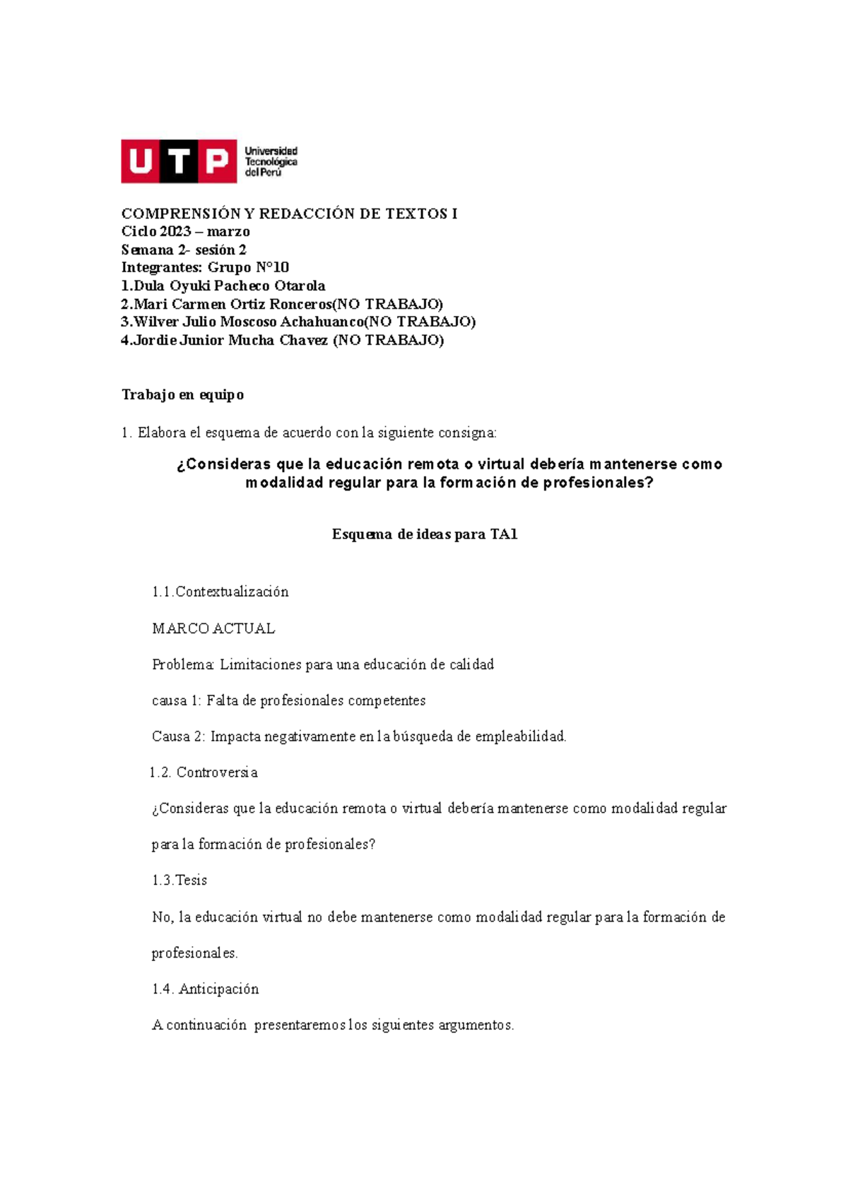 Comprensión Y Redacción DE Textos I - Prueba - COMPRENSIÓN Y REDACCIÓN DE TEXTOS I Ciclo 2023 ...