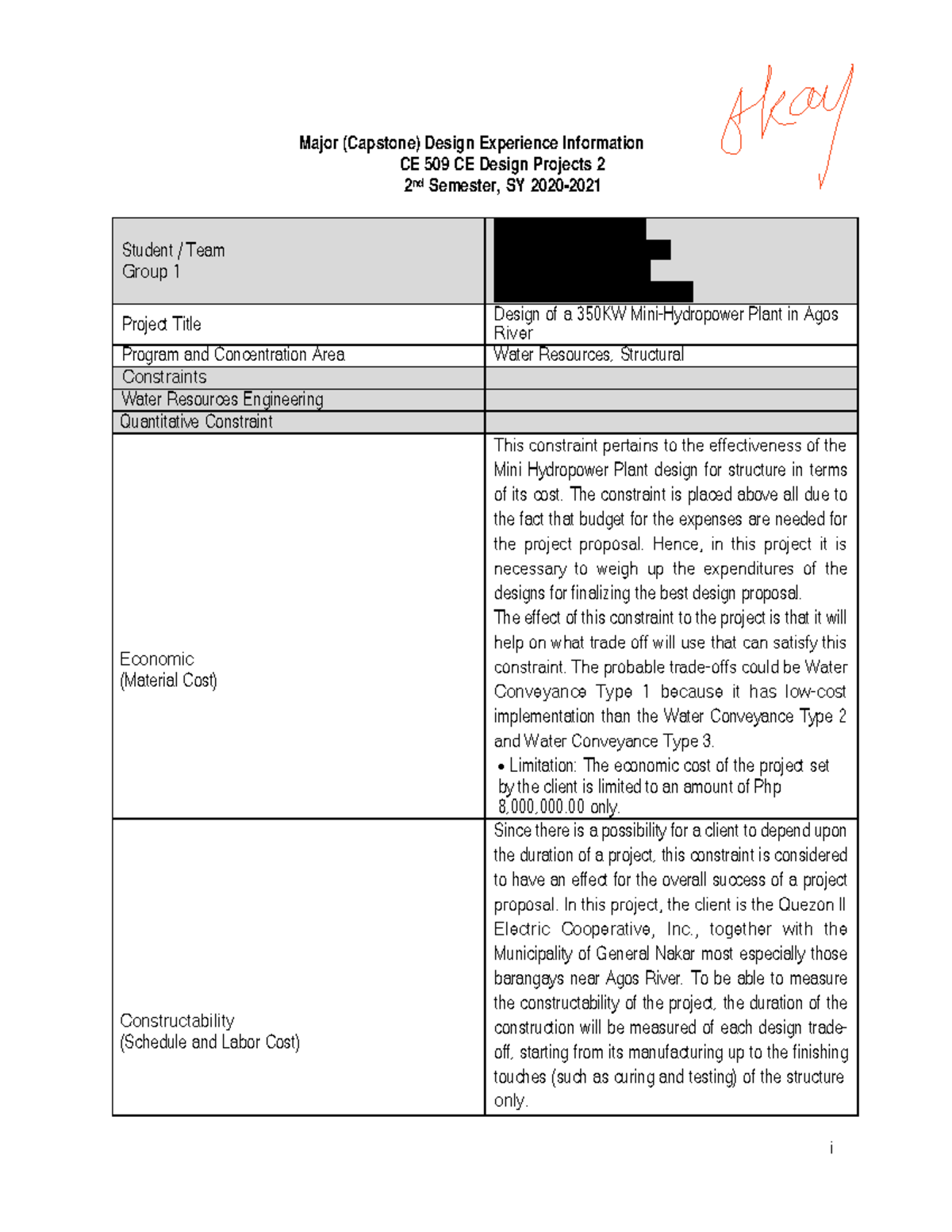 Sample-Capstone-Manuscript-CE509 CE52S1 Group 1 Updated organized - i ...
