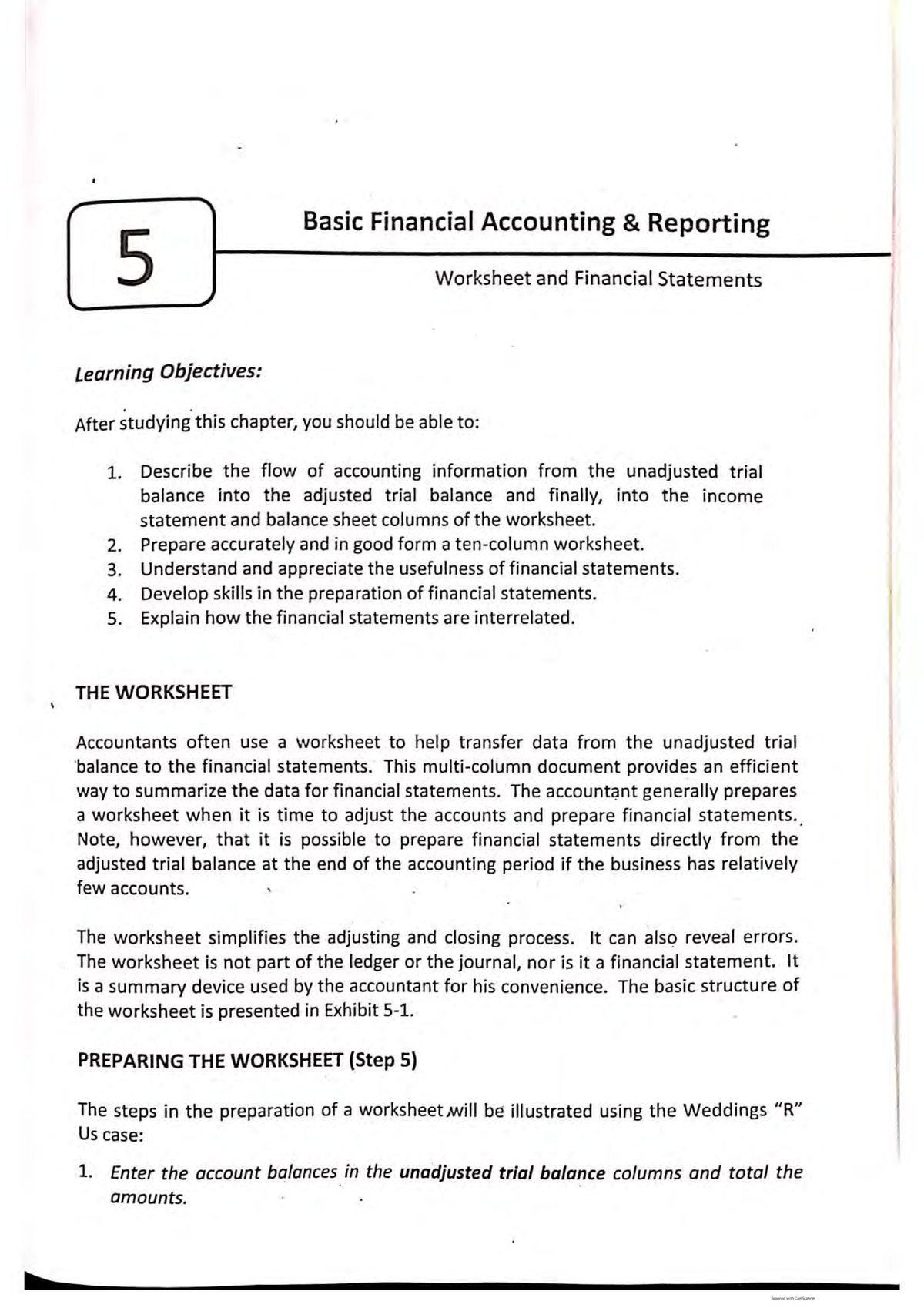 Chapter 5 Worksheets and the Financial Statements - Accountancy - Studocu