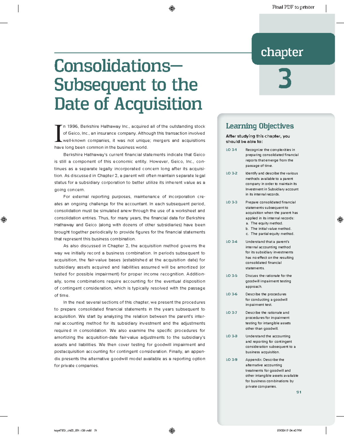Chp 3 - chapter 3 of textbook - 91 chapter I n 1996, Berkshire Hathaway ...
