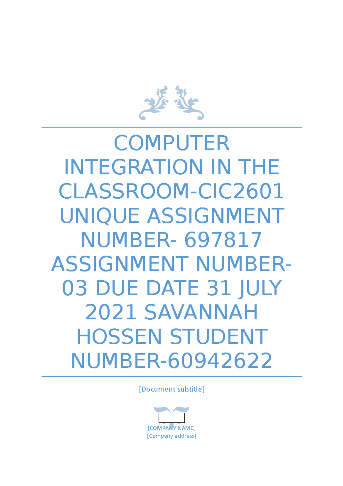 Ass2Computer integration in the classroom - COMPUTER INTEGRATION IN THE ...