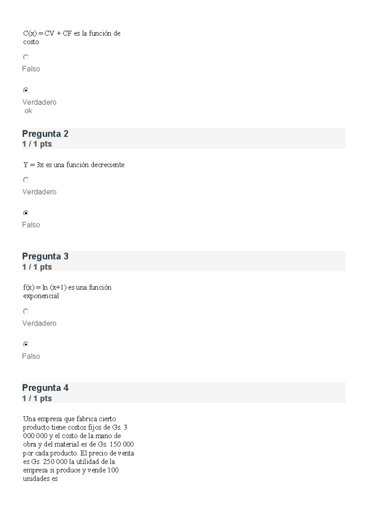 Parcial 3Y4 - Ejercicios de matematicas - C(x) = CV + CF es la función ...