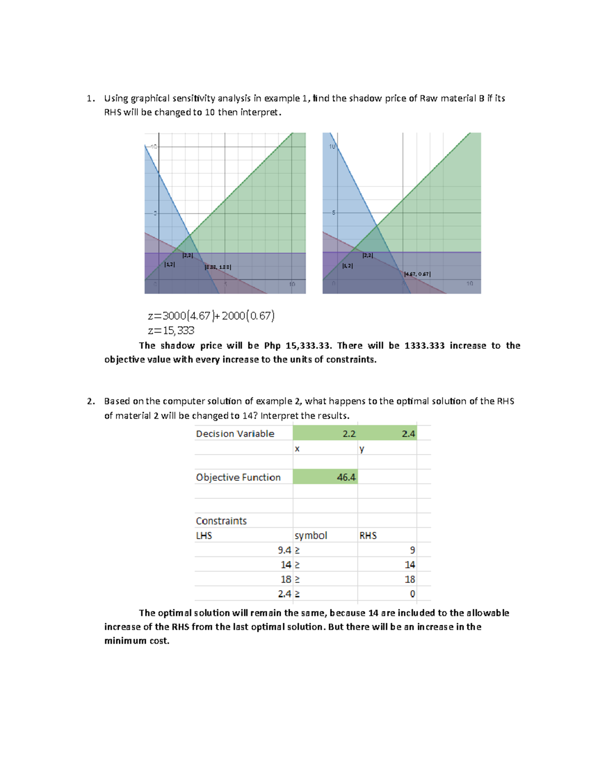Management Science Powerpoint Assignment Using Graphical Sensitivity Analysis In Example 1