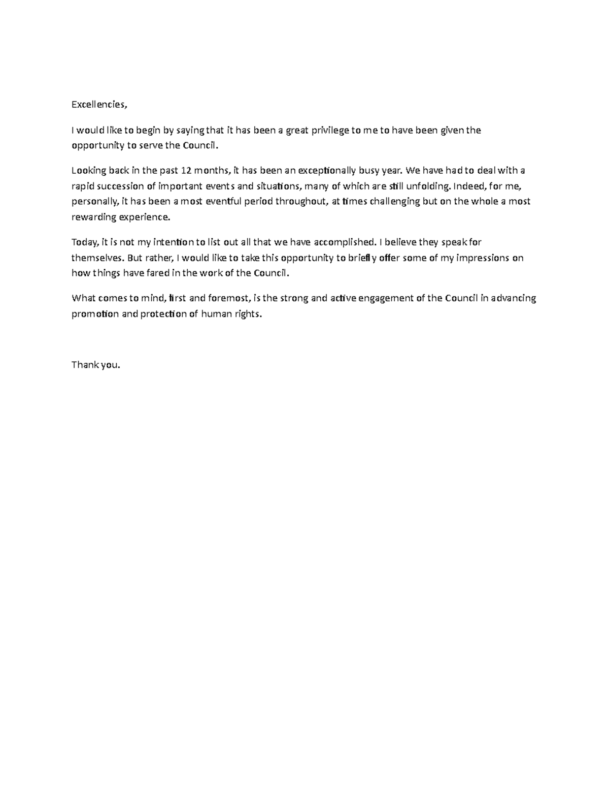 Excellencies,-WPS Office - Excellencies, I would like to begin by ...