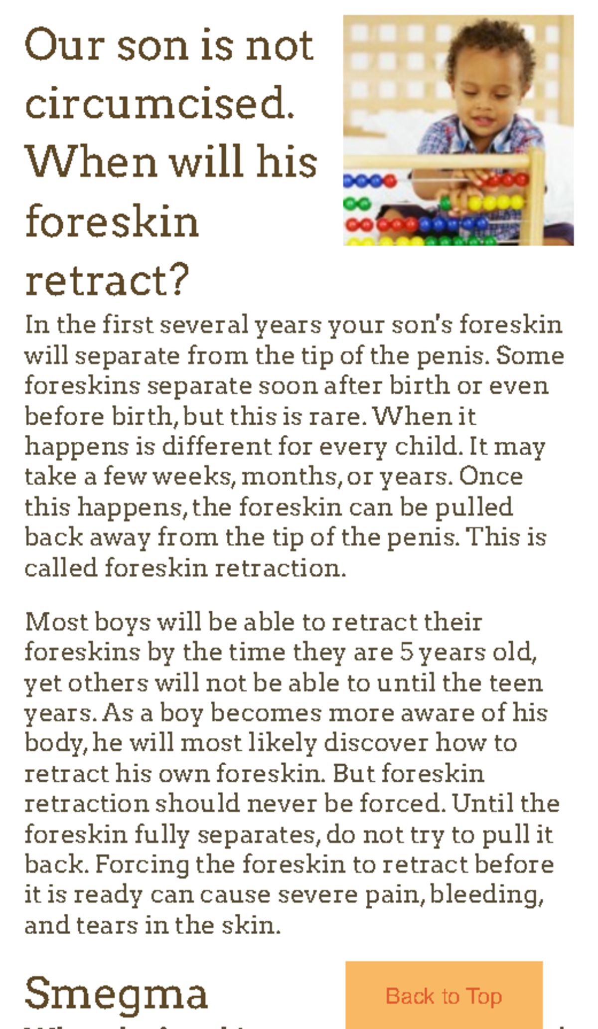 Care for an Uncircumcised Penis - Healthy Children - Our son is not ...