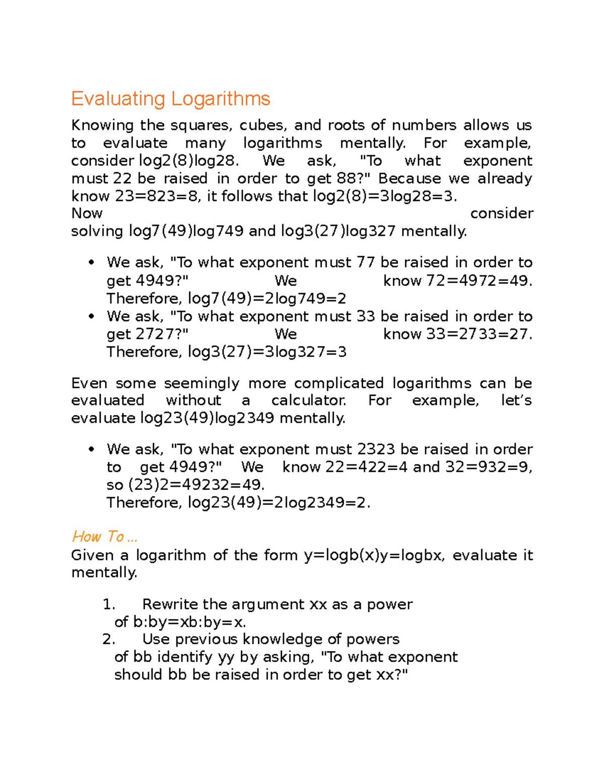 2-2 Reading and Participation Activities Logarithmic Functions 3 ...