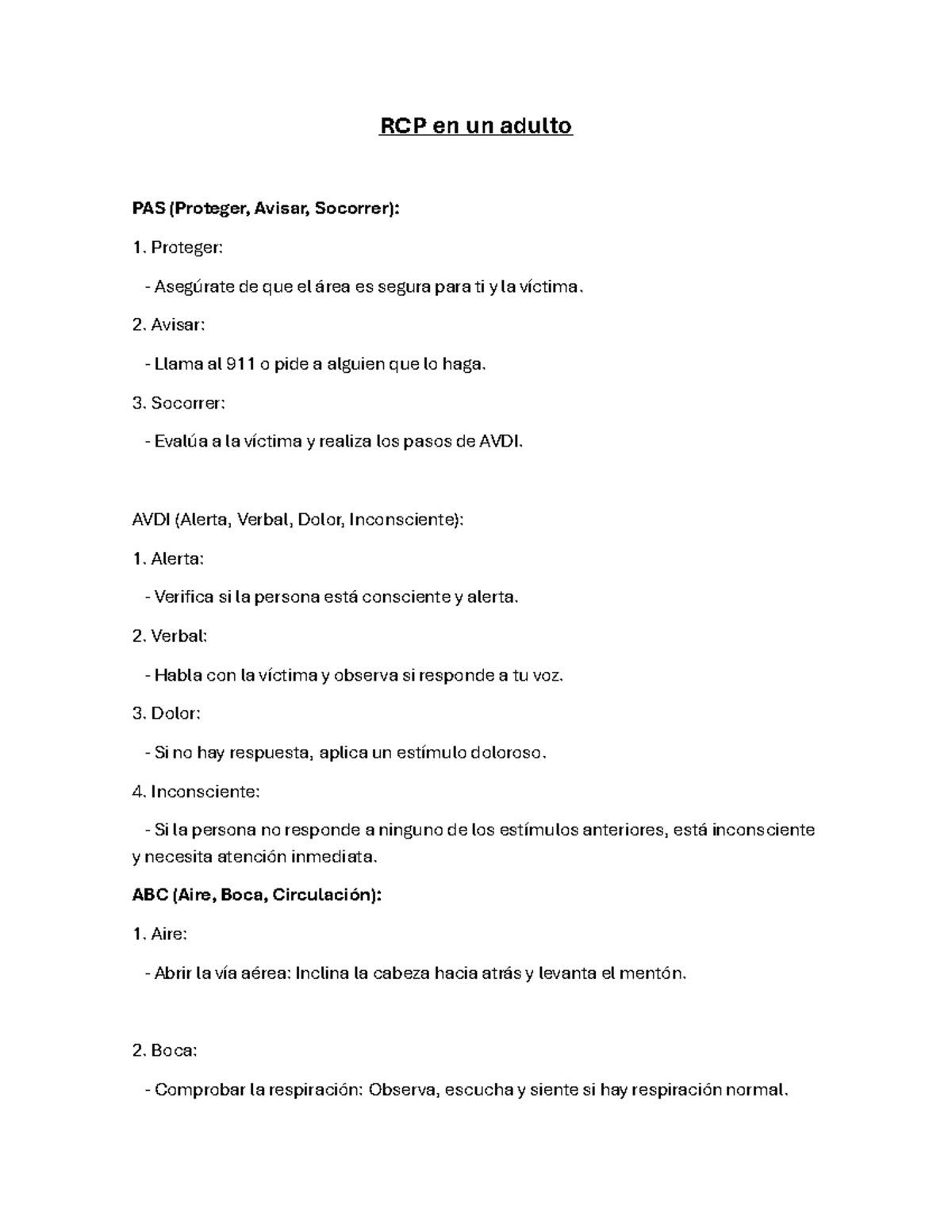 RCP - Jaahaj - RCP en un adulto PAS (Proteger, Avisar, Socorrer ...