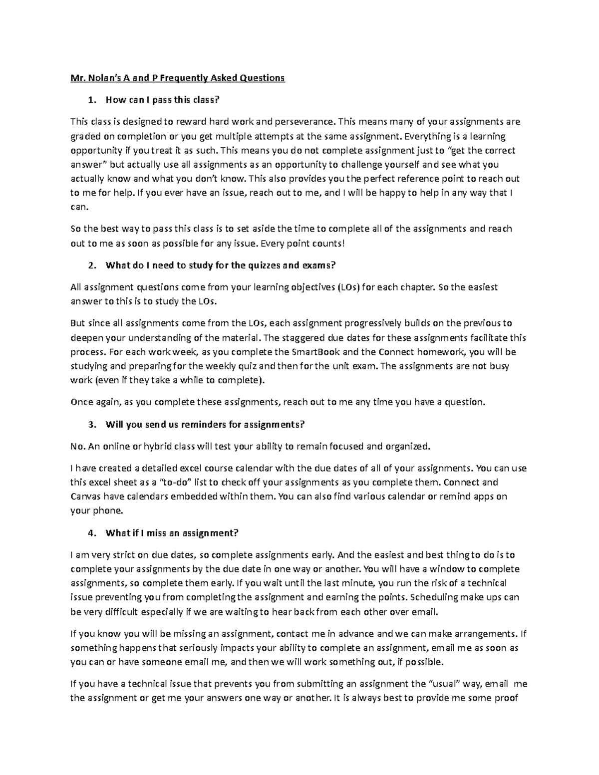 A and P FAQs Summer '22 - NOTES - Mr. Nolan’s A and P Frequently Asked ...