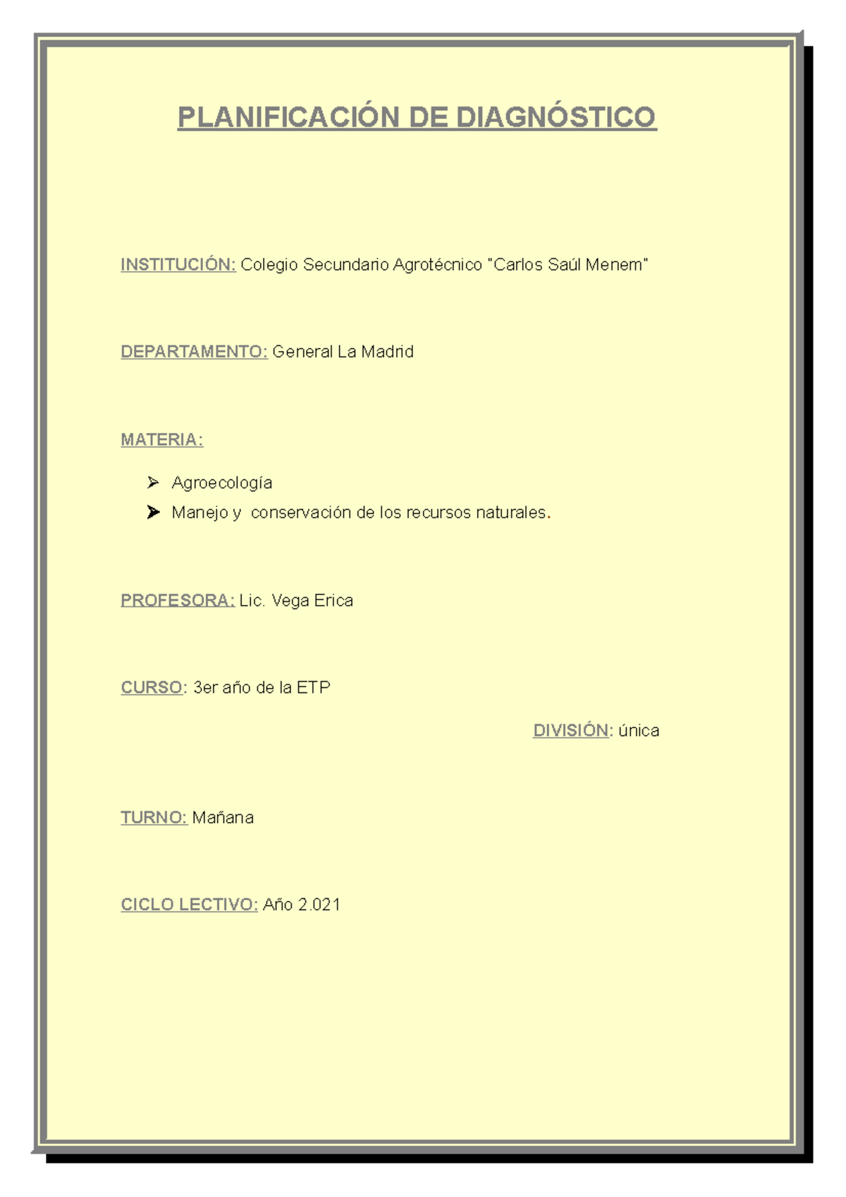 3 Plani DIAG. 2021 - para armar - PLANIFICACIÓN DE DIAGNÓSTICO ...