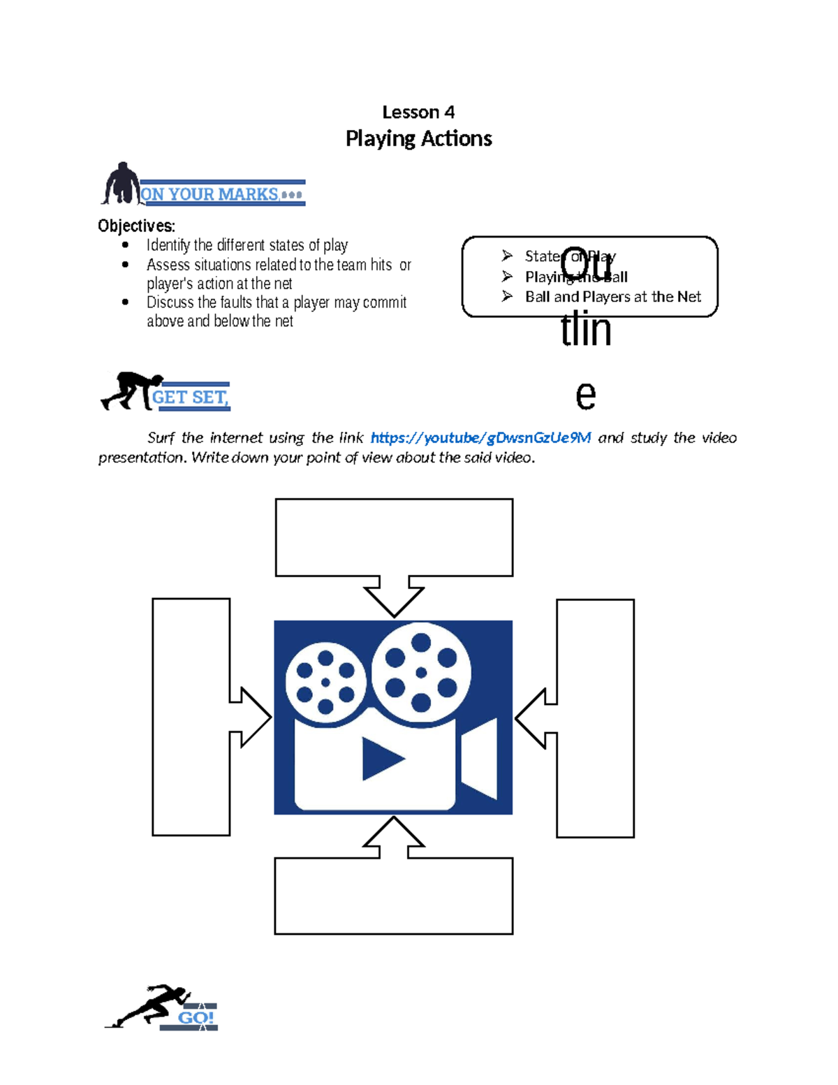 Lesson 4 and 6 Volleyball - States of Play Playing the Ball Ball and ...