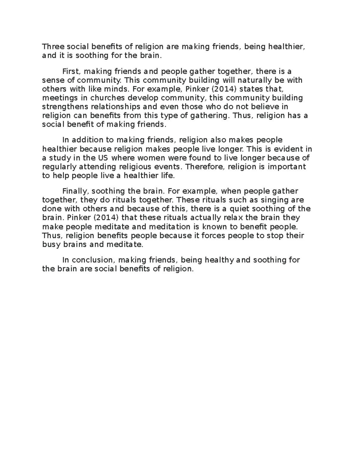 Three social benefits of religion are making friends - First, making ...