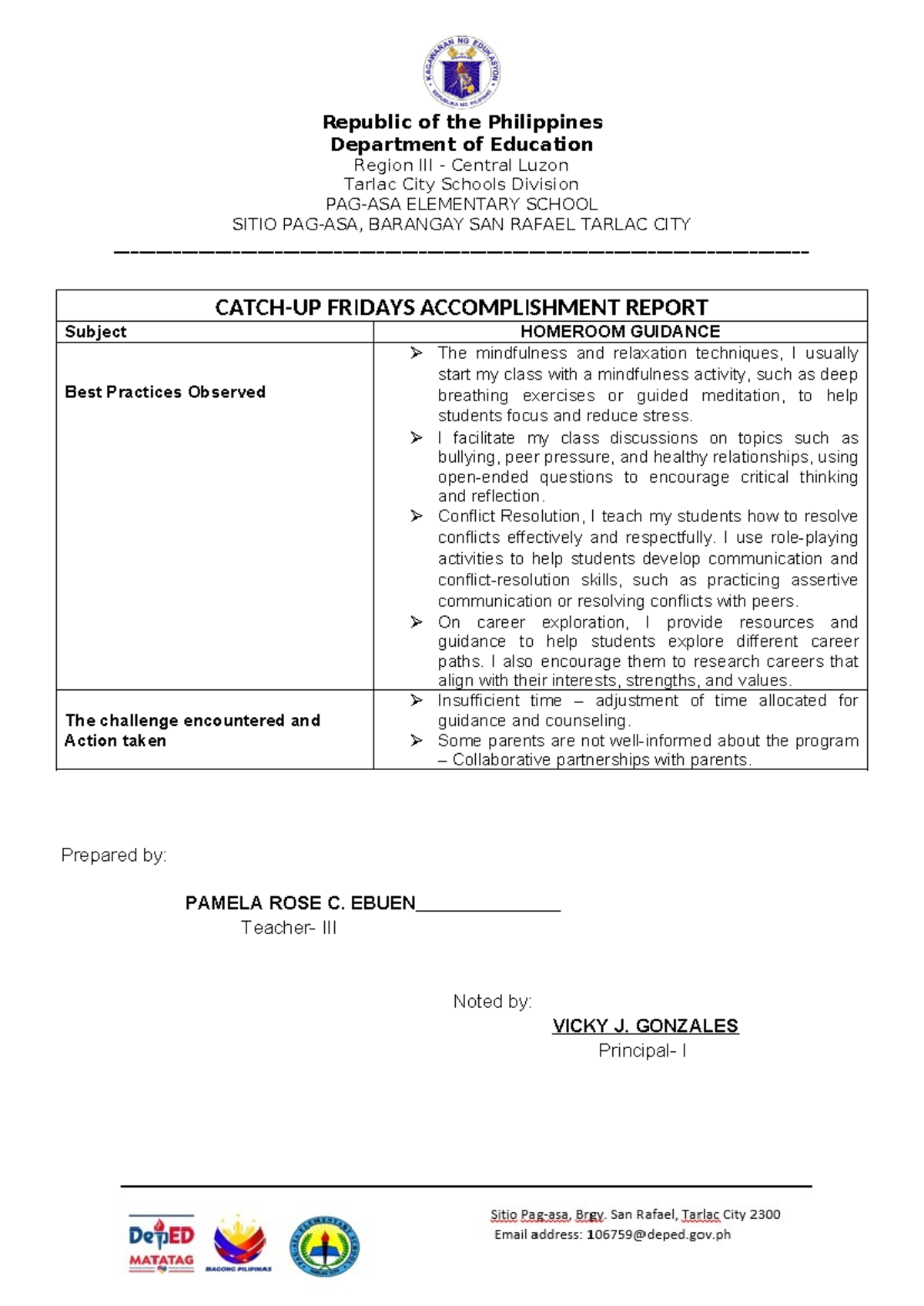 ACR Cathup HG 6 Earth - Republic of the Philippines Department of ...