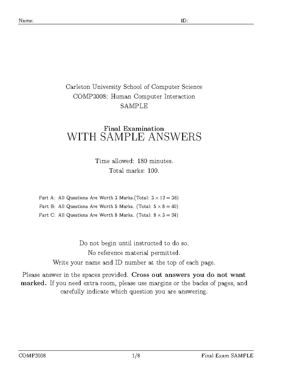Final 5 June 2014, answers - Carleton University School of Computer Science COMP3008: Human ...