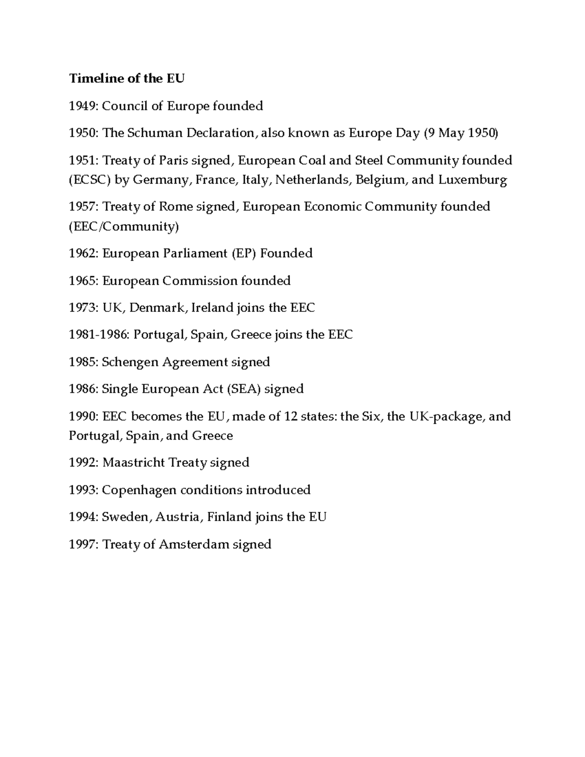 EUTimeline - Timeline for EU - Timeline of the EU 1949: Council of ...