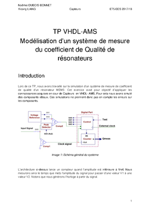 TP VHDL AMS - Compte rendu de travaux pratiques. en VHDL AMS - Rapport de TP VHDL-AMS SEPTIER ...