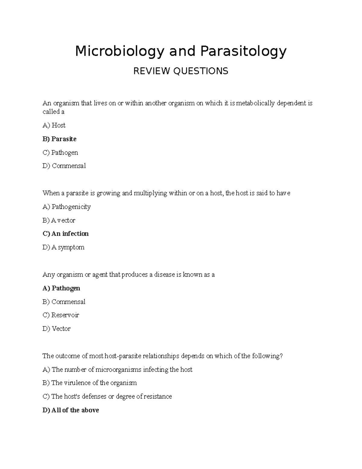 Microbiology and Parasitology 1 - Microbiology and Parasitology REVIEW ...