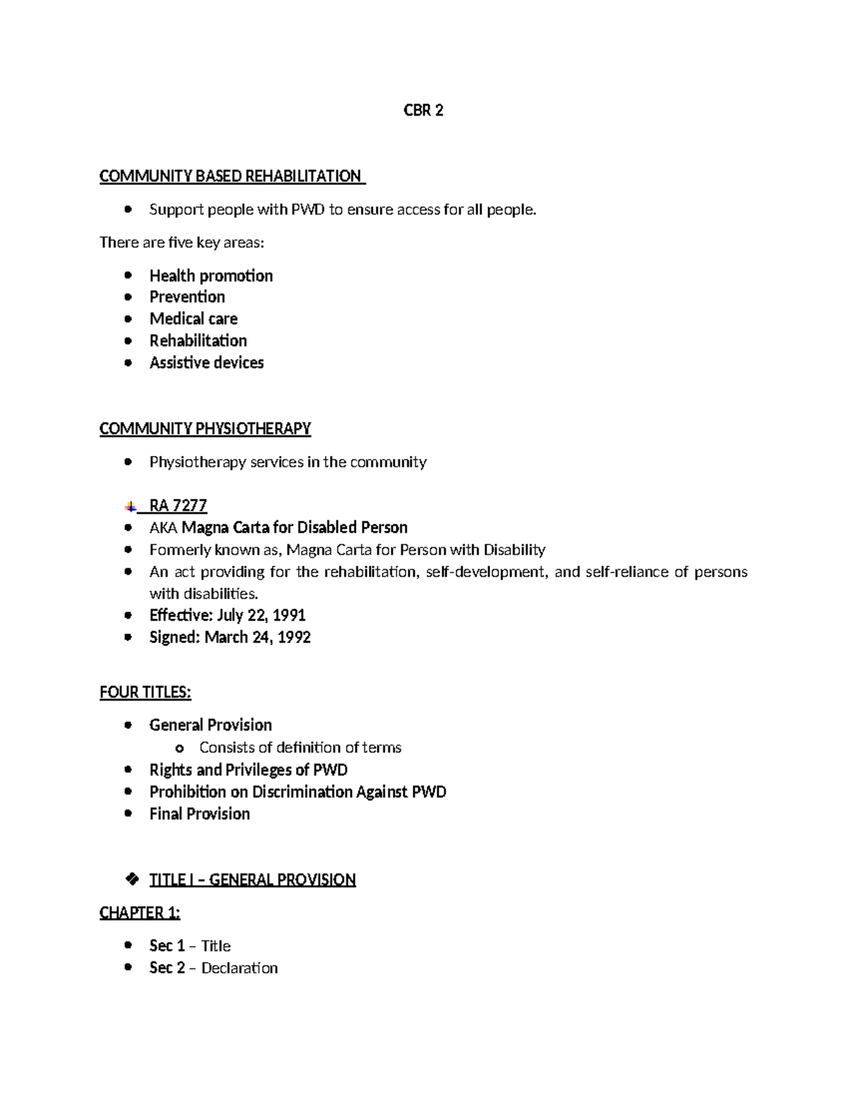 RA 7277 & 9442 - Republic Act - CBR 2 COMMUNITY BASED REHABILITATION ...