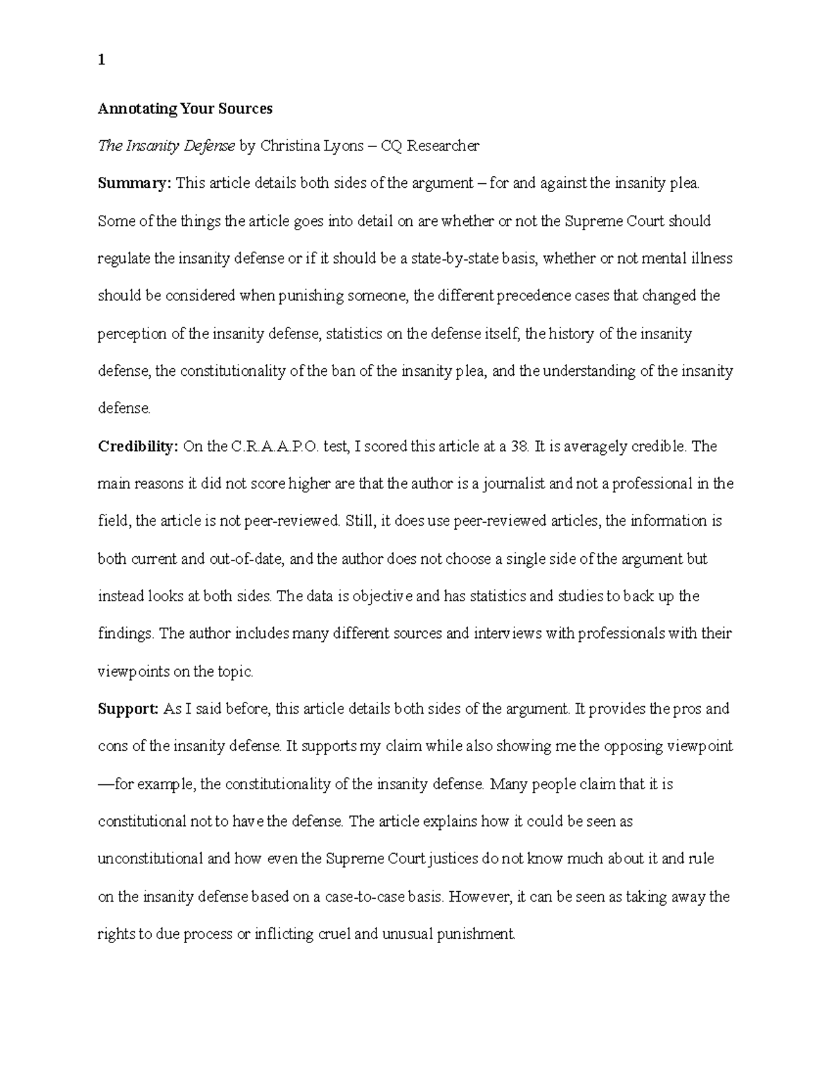 Week 3 - Annotating Your Sources - Annotating Your Sources The Insanity ...