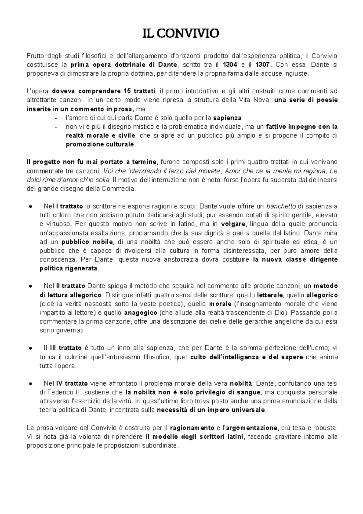Dante: Convivio e De Vulgari Eloquentia - IL CONVIVIO Frutto degli ...