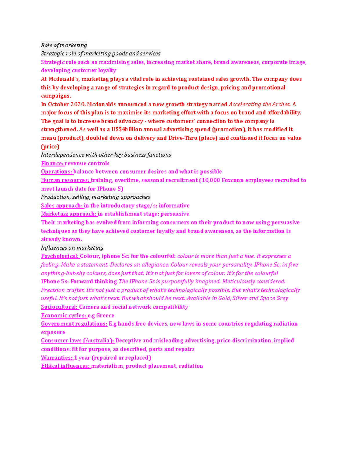 Case studies business - case study - Role of marketing Strategic role ...