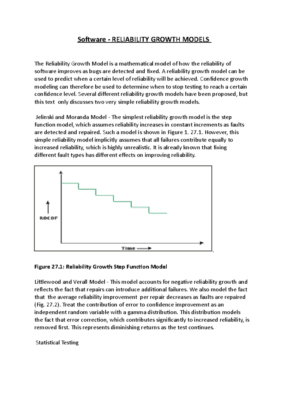 Software - Reliability Growth Models - Software - RELIABILITY GROWTH ...