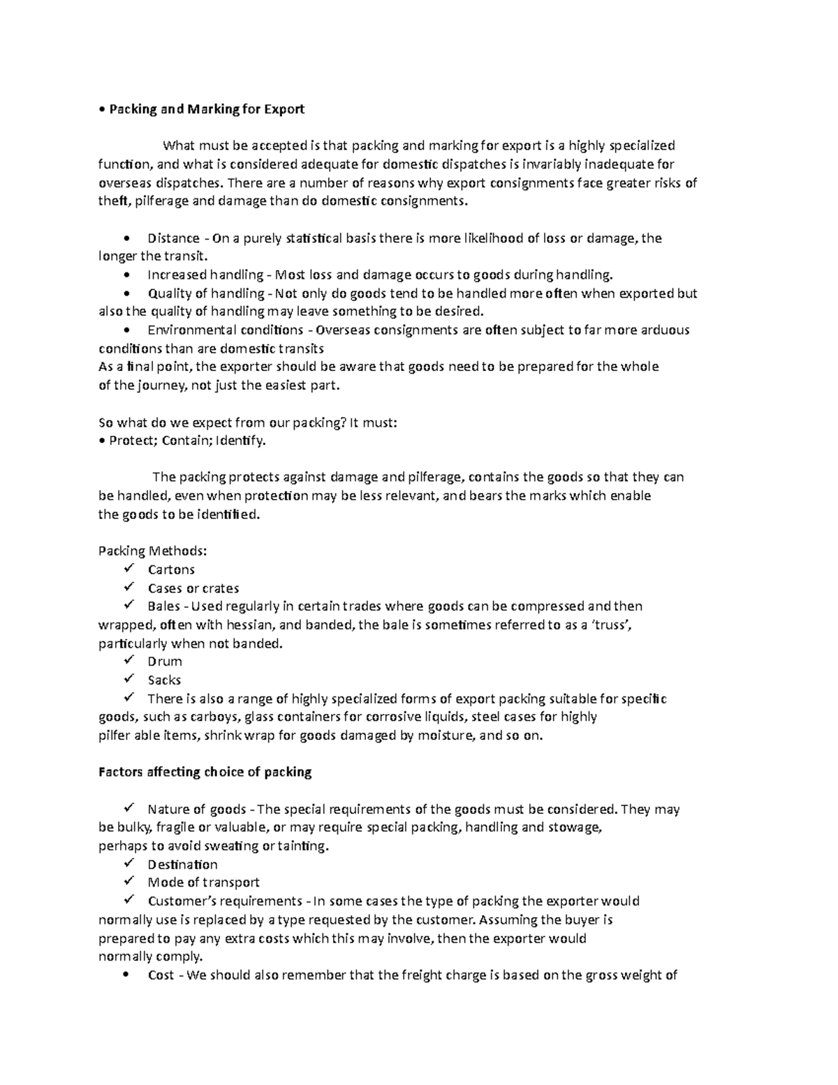 Types of Sea Freight service - Packing and Marking for Export What must ...