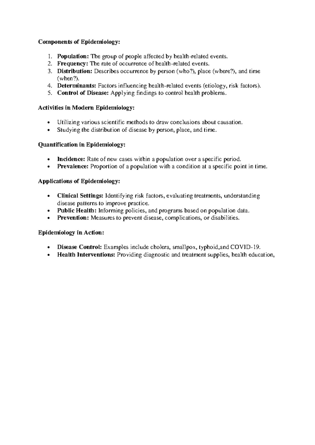 Community MSK and F3 - Components of Epidemiology: 1. Population: The ...