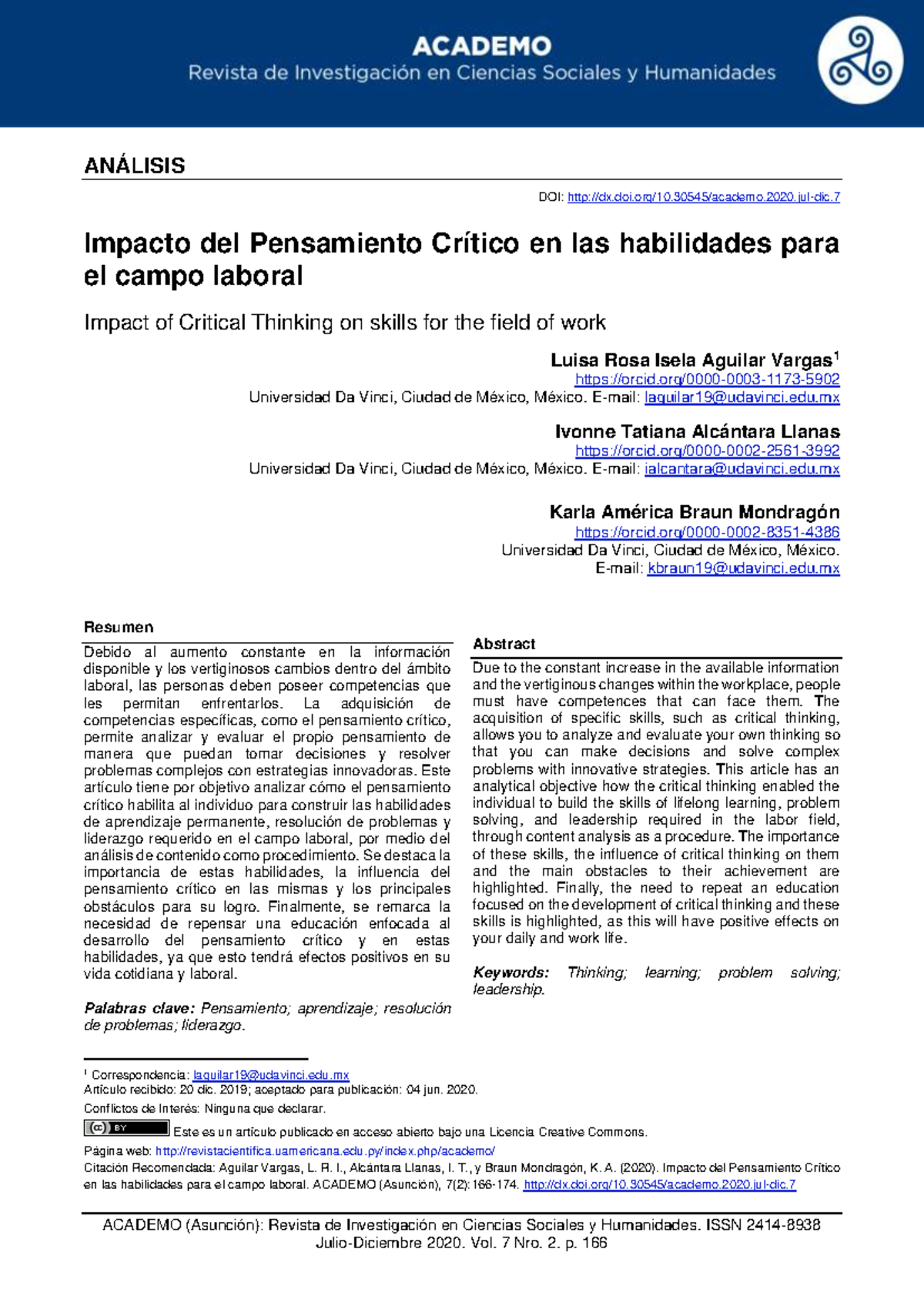Impacto del Pensamiento Critico en las habilidades - ACADEMO (Asunción ...