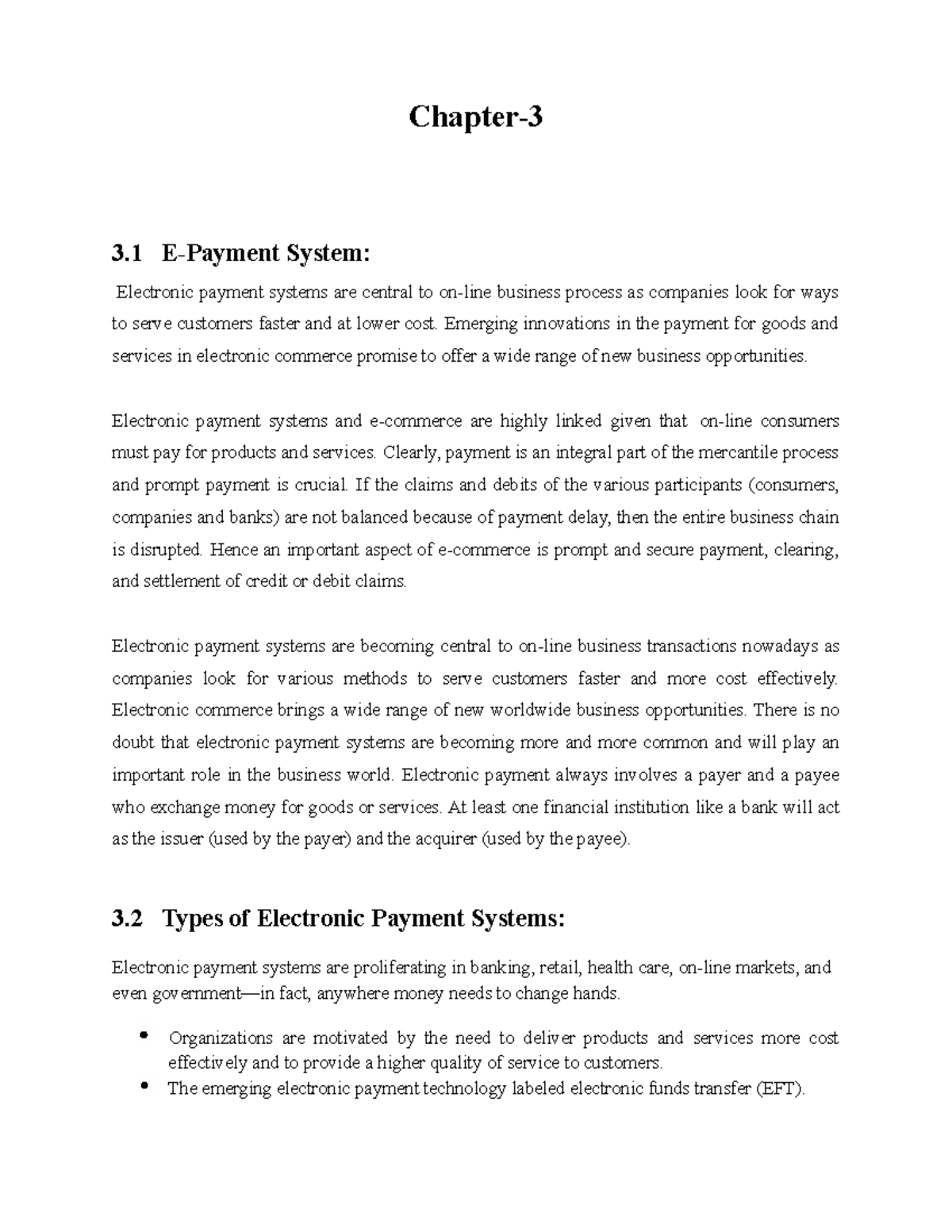 Chapter-3 - It’s lecture notes - Chapter- 3 E-Payment System ...