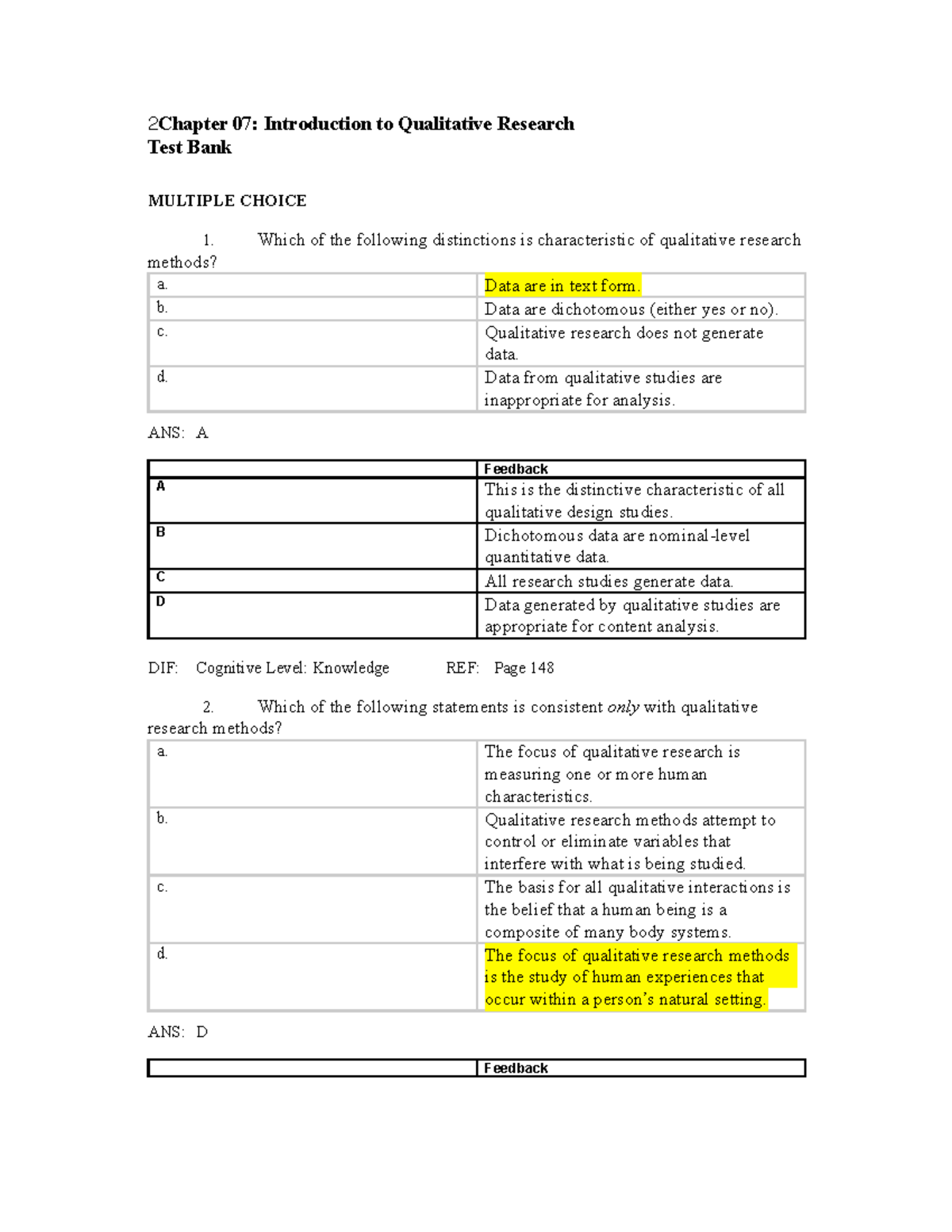 Exam 2018, questions and answers - 2Chapter 07: Introduction to ...