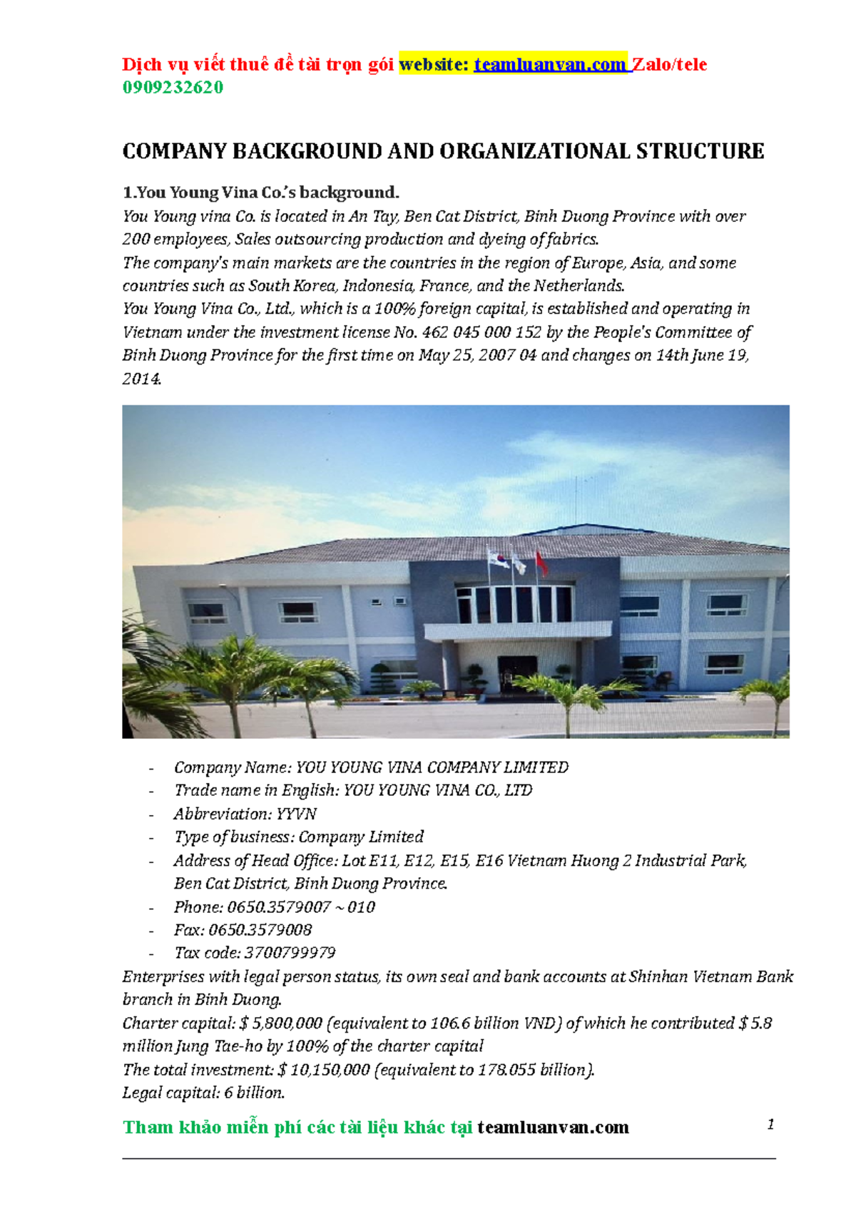 Internship Report Company Background And Organizational Structure ...