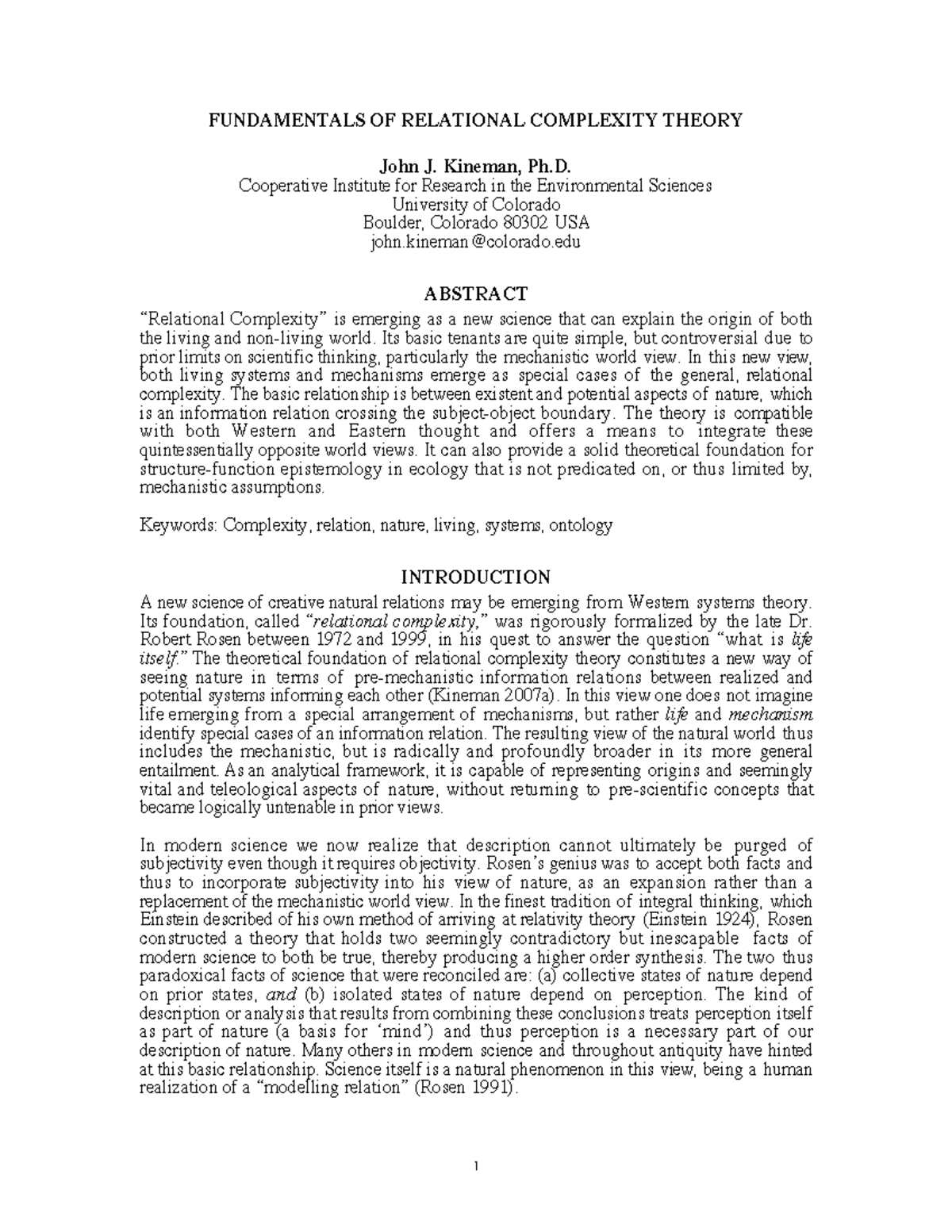 Fundamentals of Relational Complexity Th - FUNDAMENTALS OF RELATIONAL ...