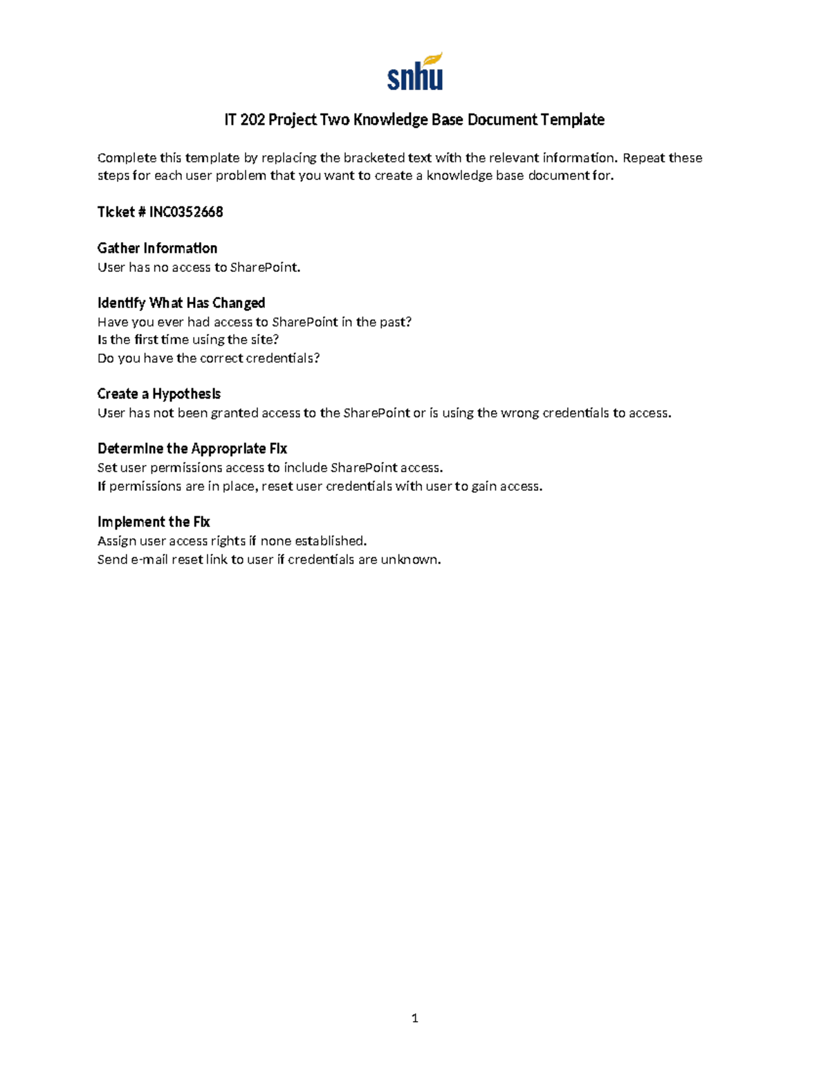 IT 202 Project 2 - Part One - IT 202 Project Two Knowledge Base ...