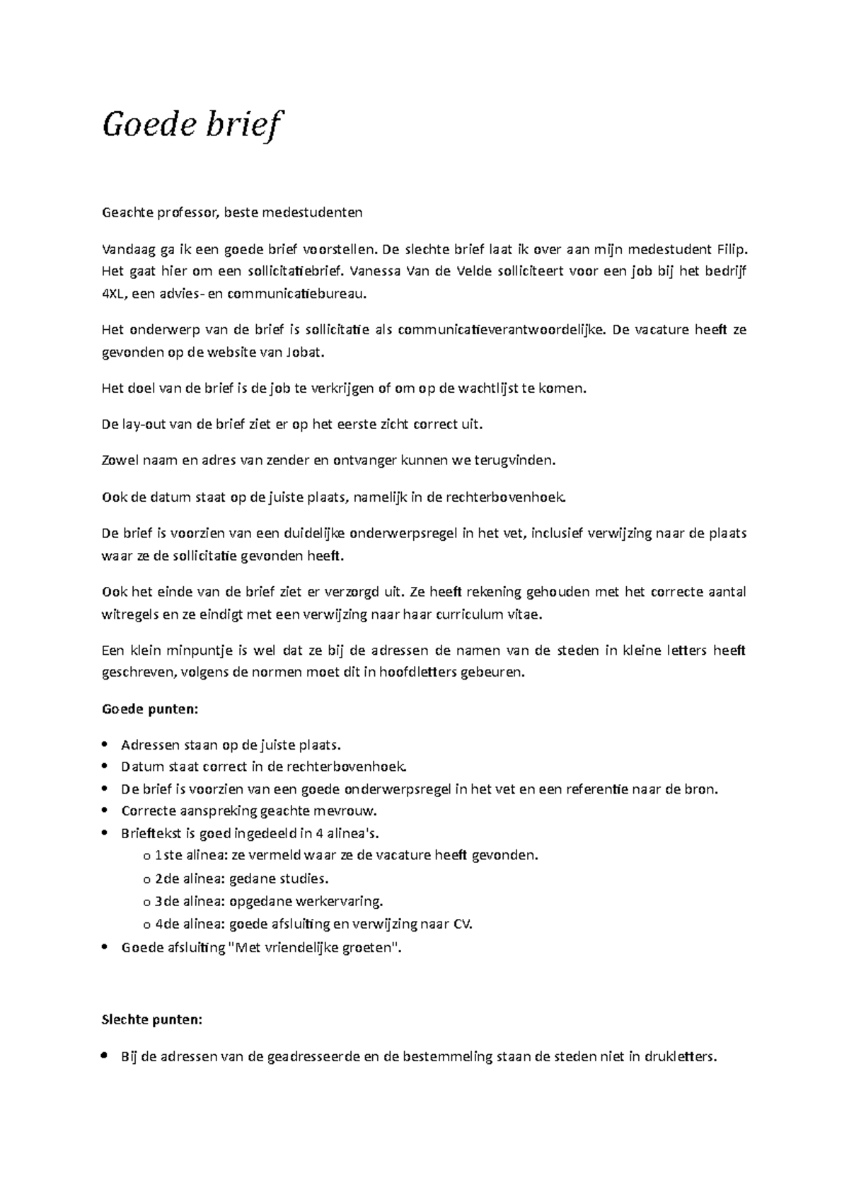 Goede brief 4xl verbeterd - Goede brief Geachte professor, beste ...