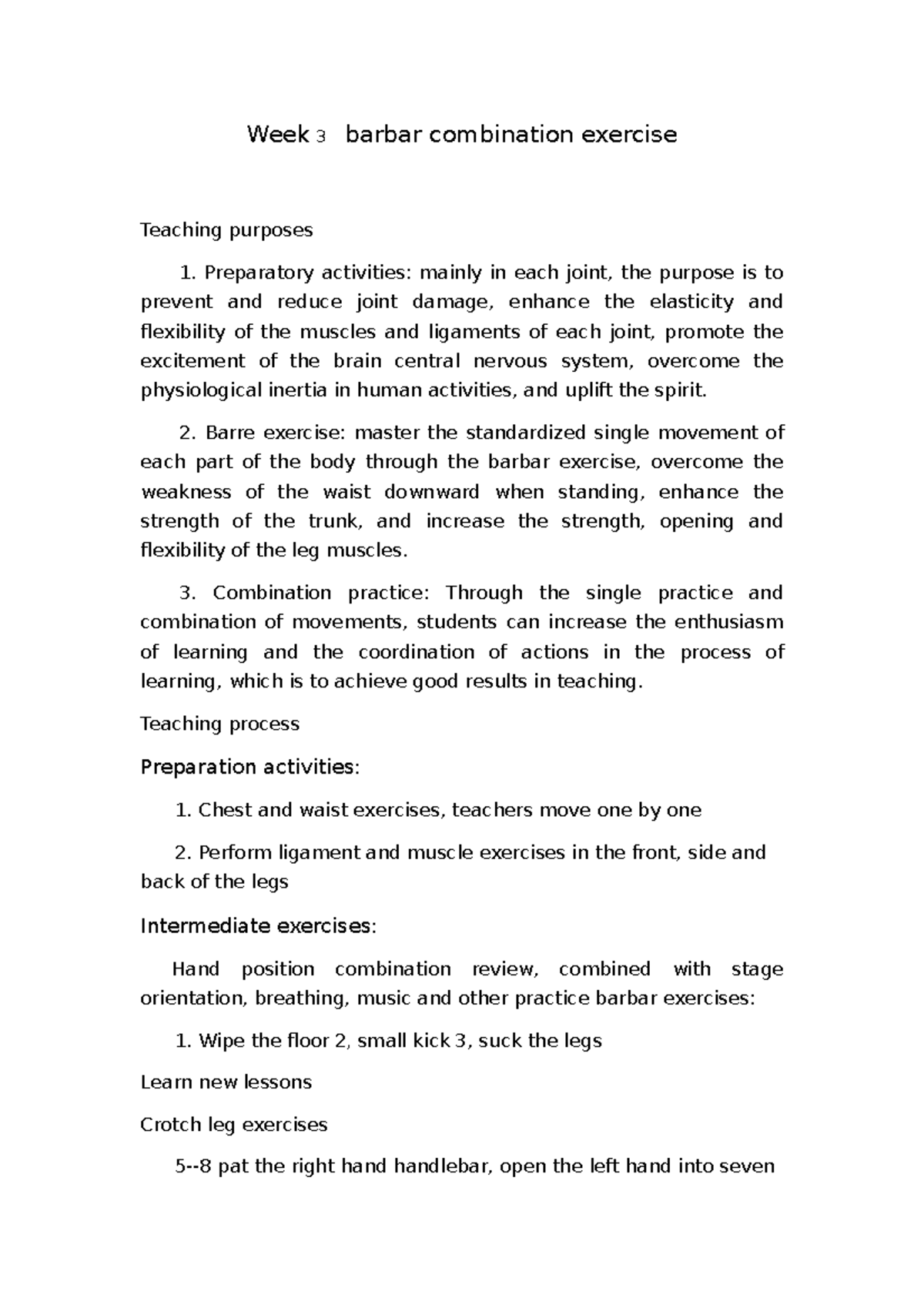 Week 3 barbar combination exercise - Week 3 barbar combination exercise ...