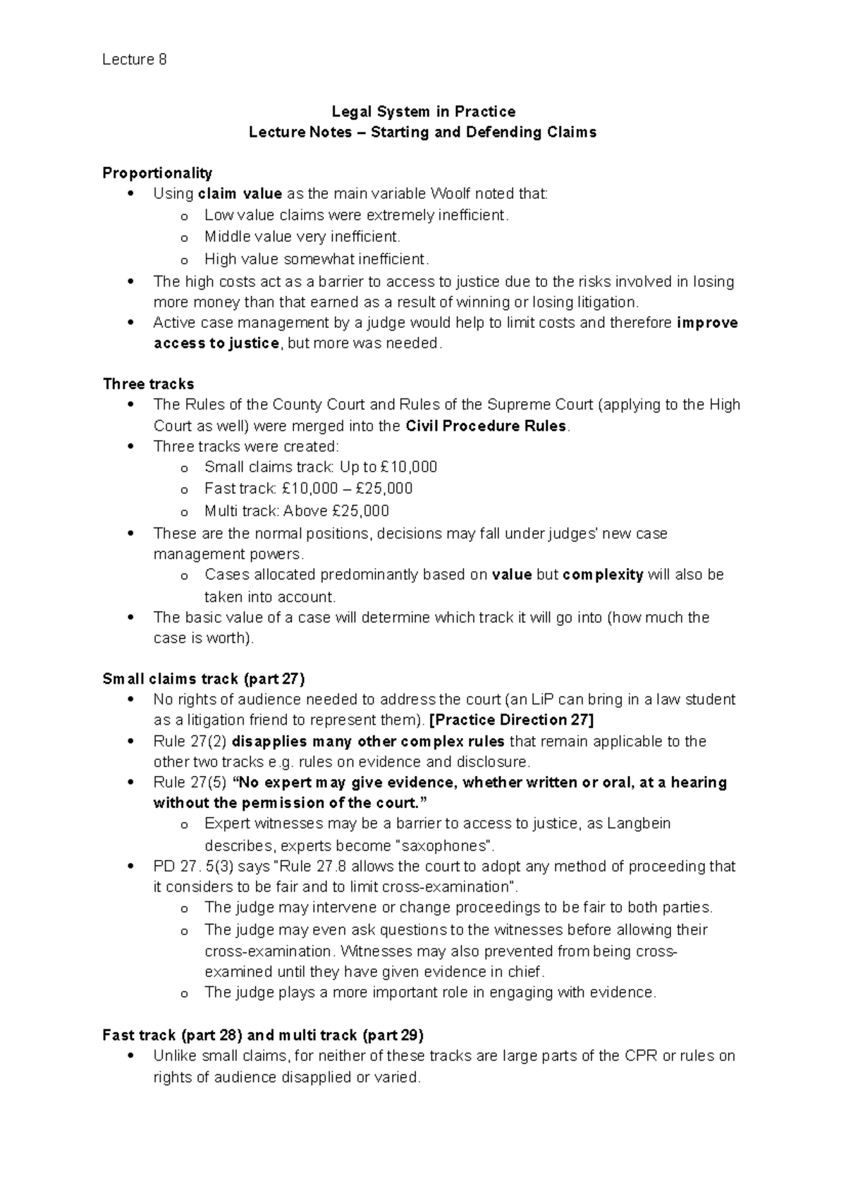 Lecture 8 - Track system - Lecture 8 Legal System in Practice Lecture ...