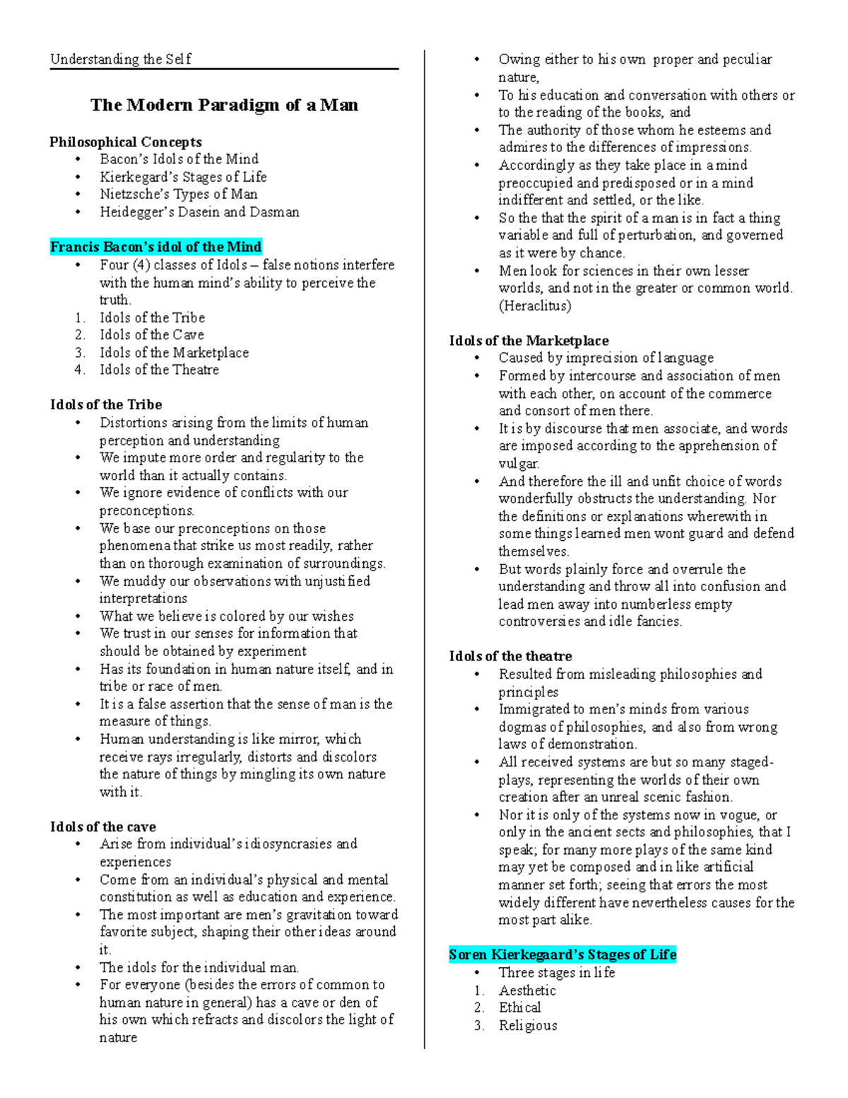 UTS - The Modern Paradigm of a Man - Understanding the Self The Modern ...