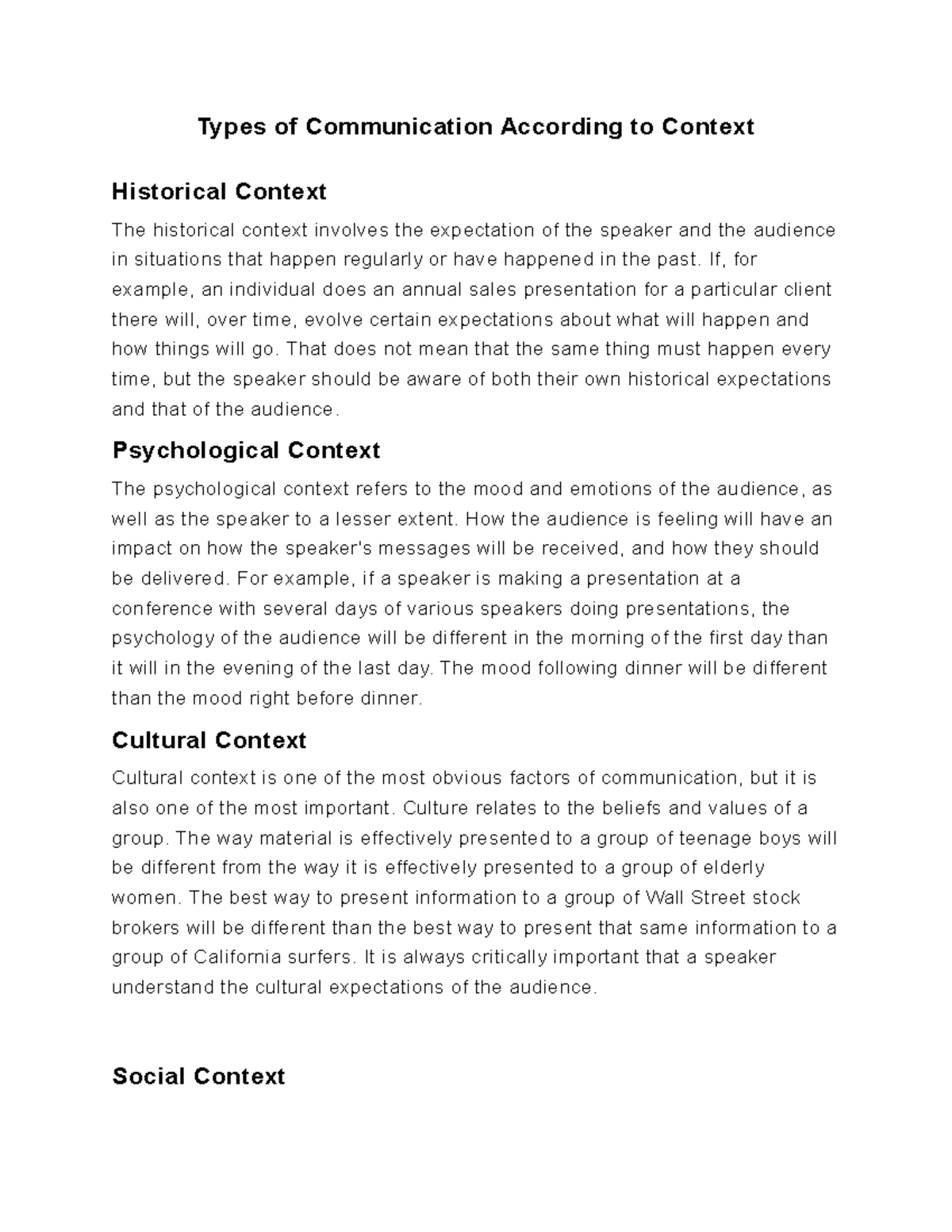 Types of Communication 123 - If, for example, an individual does an ...