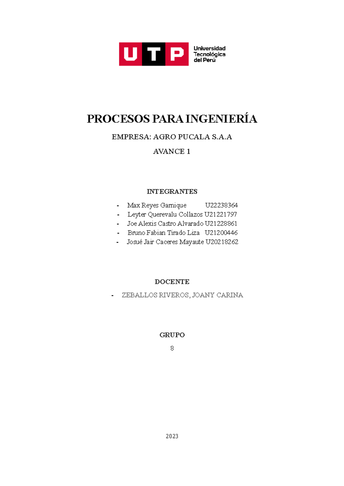 Avance 1 Procesos DE Ingenieria(corregido) - PROCESOS PARA INGENIERÍA ...