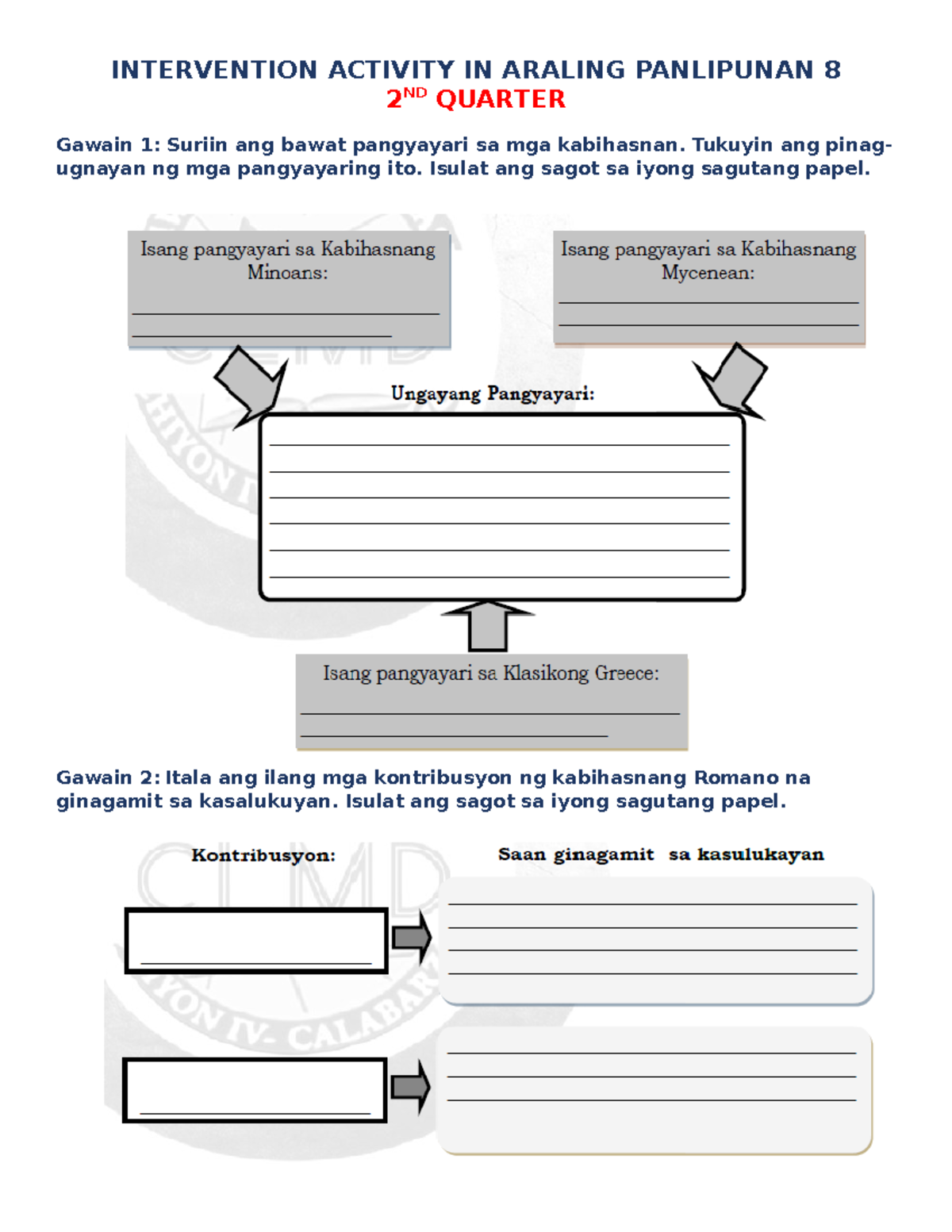 2nd Quarter Intervention AP8 - INTERVENTION ACTIVITY IN ARALING ...