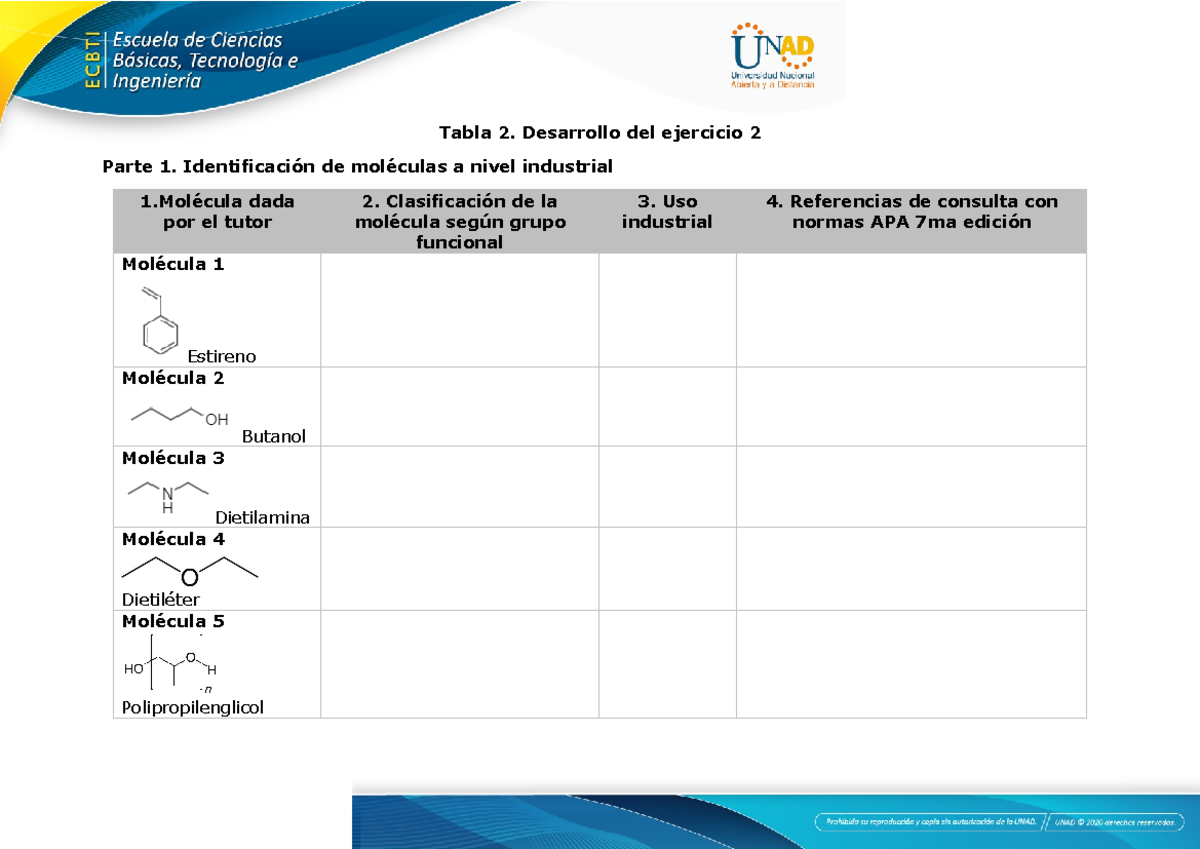 Anexo 2 Tarea 3 G2 Tabla 2,3,4 - Tabla 2. Desarrollo del ejercicio 2 Parte 1. Identificación de ...