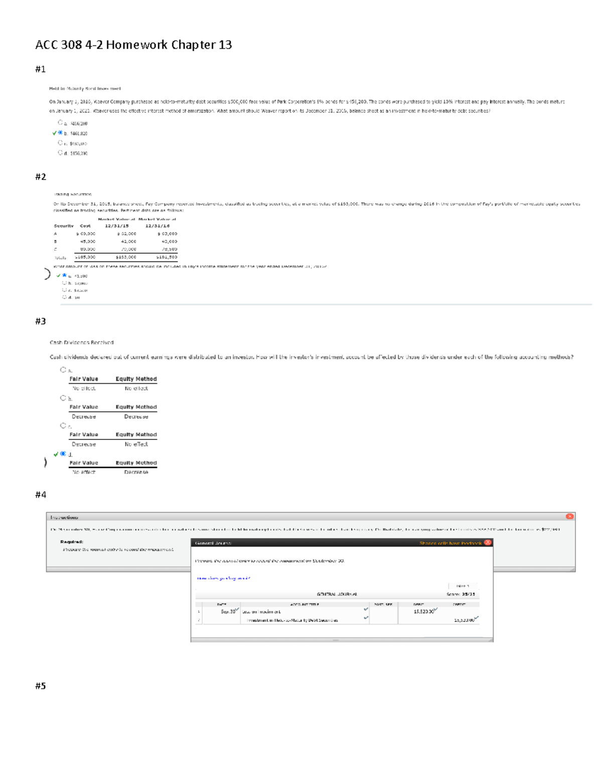 ACC 308 4-2 Homework - ACC308 - ACC 308 4-2 Homework Chapter - Studocu