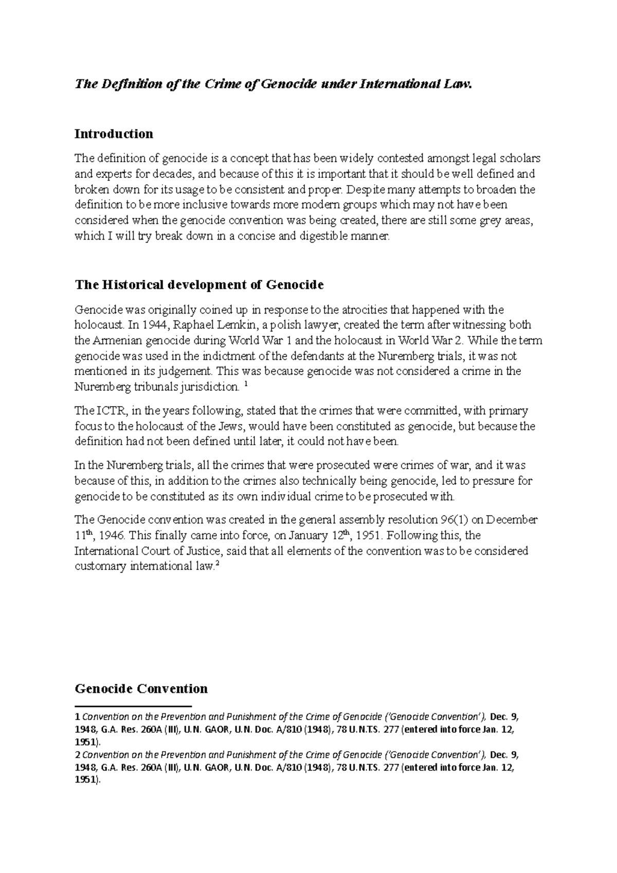 The Definition of Genocide - The Definition of the Crime of Genocide ...