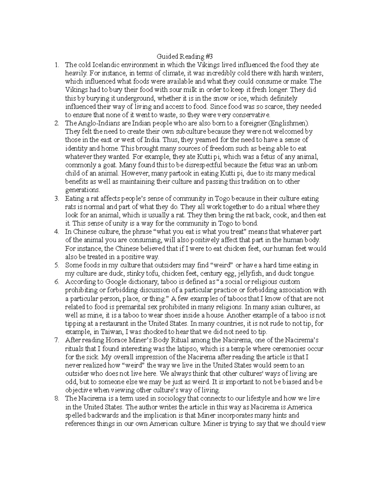 GRQ #3 - SOC 101. Guided Reading Assignment #3. 5/5 - Guided Reading ...