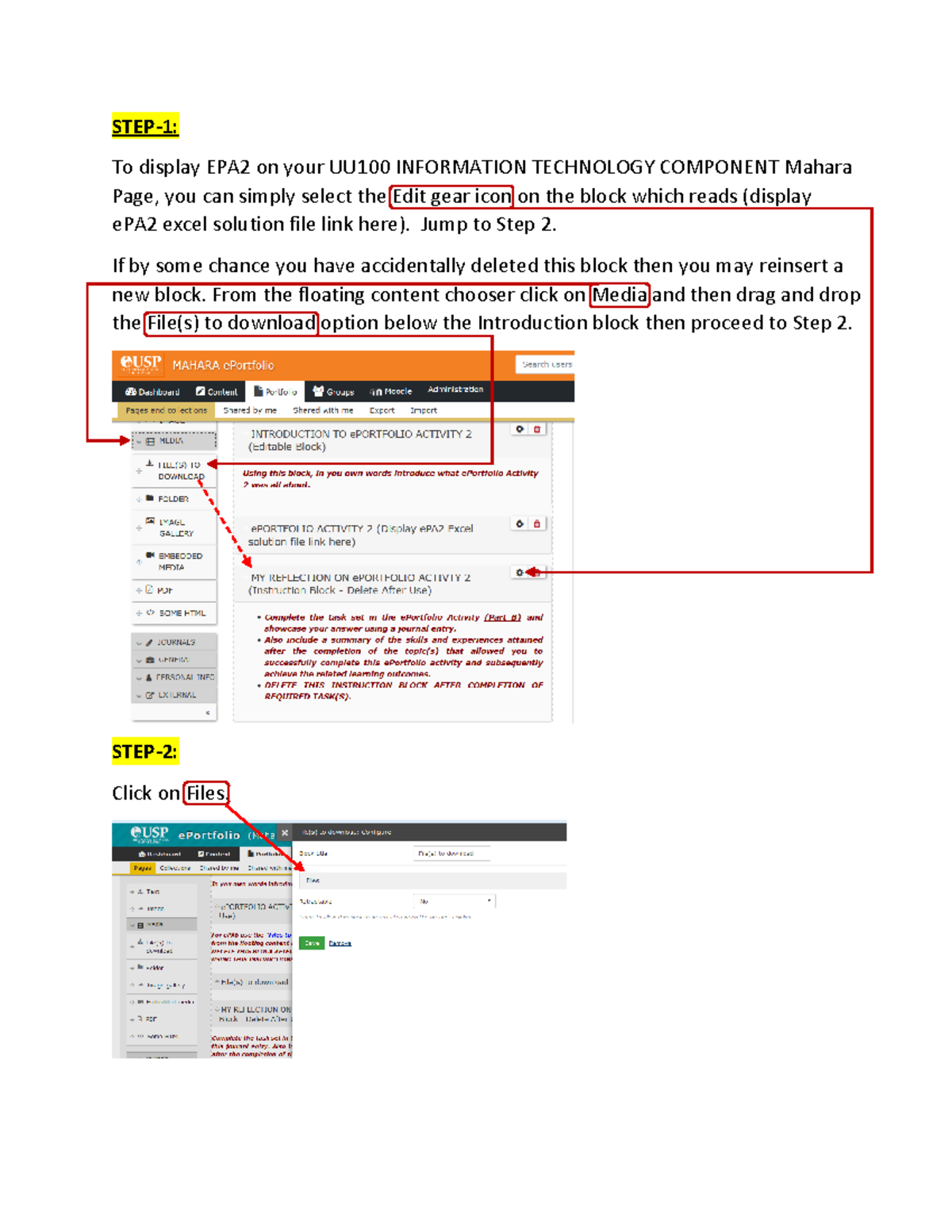 EPA2 - Showcasing Excel File Instructions - STEP-1: To display EPA2 on ...